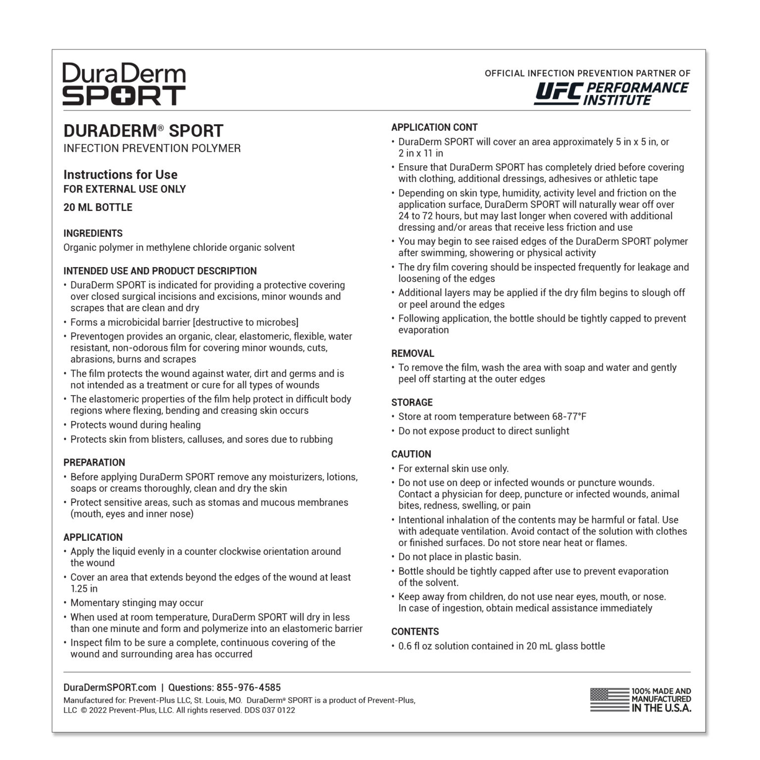 Instructions for Use | DuraDerm SPORT